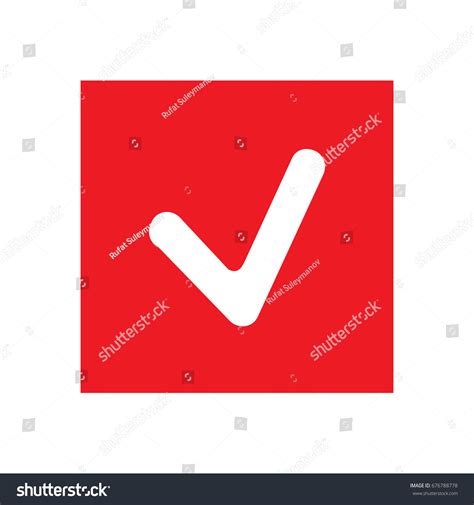 Red Tick Checkbox Vector Illustration Isolated Stock Vector Royalty
