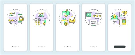 Abm Tools Onboarding Mobile App Screen Seo Marketing Walkthrough 5 Steps Editable Graphic
