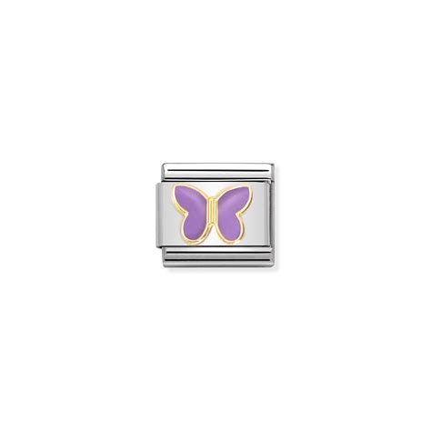 Nomination Classic Gold and Enamel Lilac Butterfly Charm - Andrew Berry ...