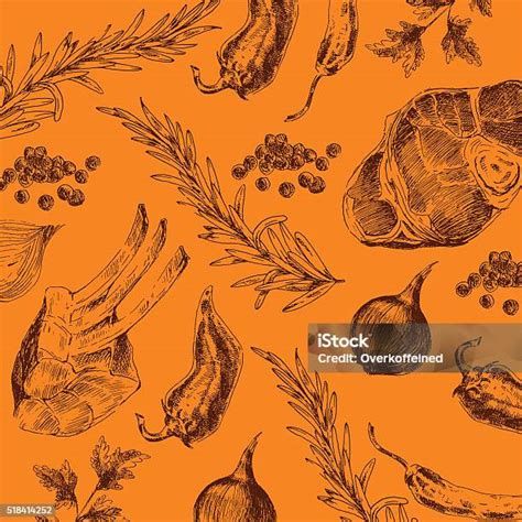 벡터 고기류 스테이크 스케치 그림이요 디자이너 템플릿을 음식 손으로 그린 고기에 대한 스톡 벡터 아트 및 기타 이미지 고기 그리기 낙서 드로잉 Istock