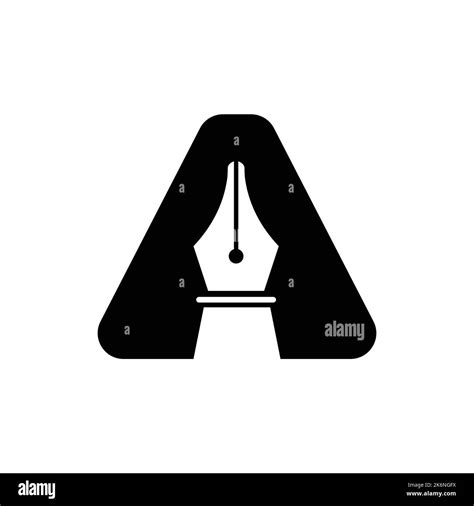 Initial Letter A Pen Nib Icon For Education Logo And Law Symbol Vector Template Based Alphabet