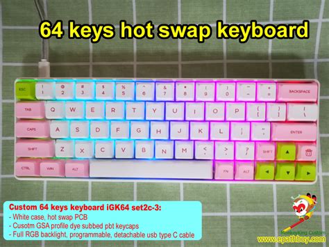 Custom Compact Keyboard Keys Hot Swap Mechanical Keyboard RGB