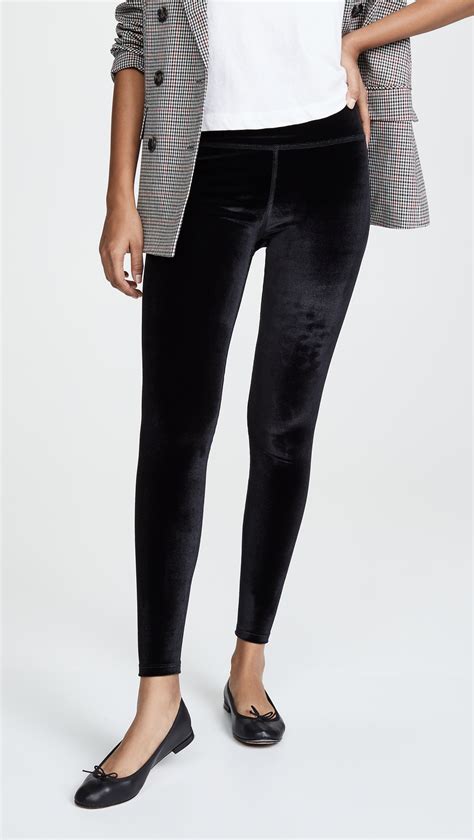 High Waisted Velvet Leggings