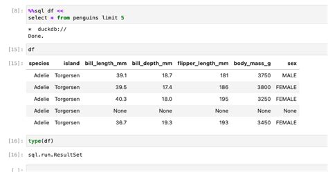 Resultset Are Indistinguishable From Pandas Data Frames · Issue 468