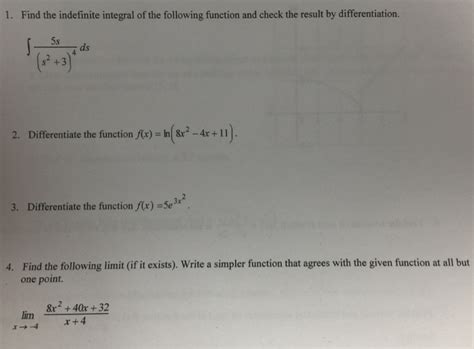 Solved Find The Indefinite Integral Of The Following Chegg