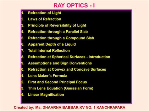 Physics Class 12 Ray Optics Notes Very Important For Revision And Practice Theory Pptx