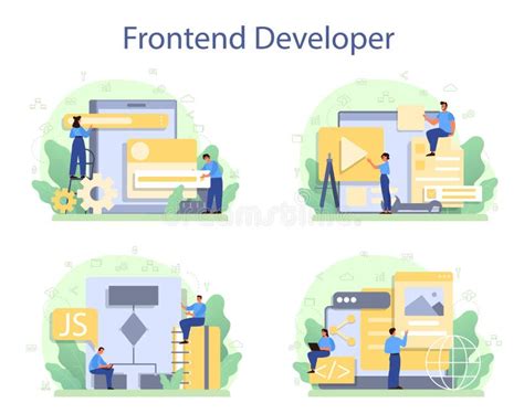 frontend developer concept set website interface design improvement