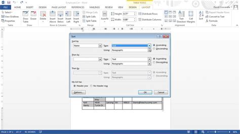 Sort A Table In Word Instructions And Video Lesson TeachUcomp Inc