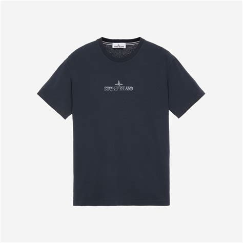 스톤 아일랜드 2ns81 스탬프 원 프린트 네이비 블루 23fw Stone Island Kream