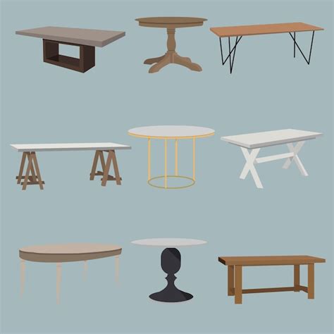 Premium Vector Tables Flat Design 3d