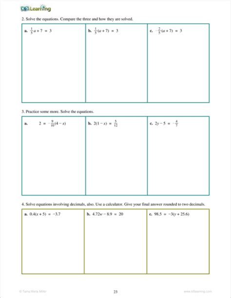 Linear Equations 2 Workbook K5 Bookstore
