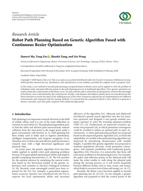 Pdf Robot Path Planning Based On Genetic Algorithm Fused With
