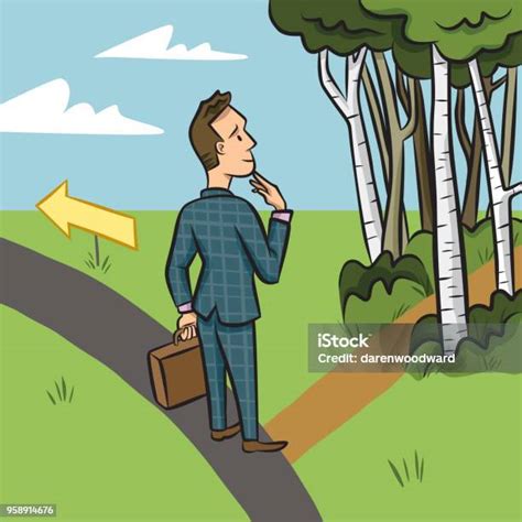 แล้วถ้าฉันไปทางอื่นล่ะ ภาพประกอบสต็อก ดาวน์โหลดรูปภาพตอนนี้ กระเป๋าเดินทาง การค้นพบ มโน