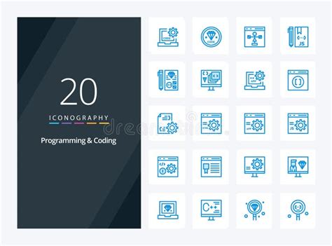 20 Programming And Coding Blue Color Icon For Presentation Stock
