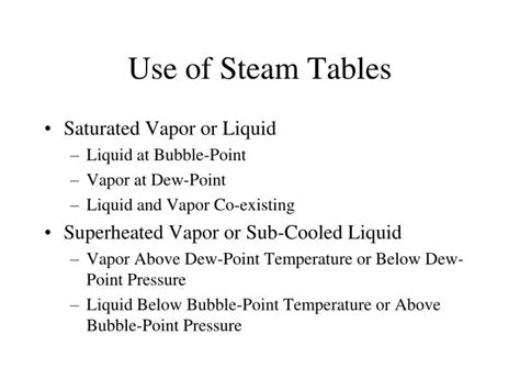PPT Use Of Steam Tables PowerPoint Presentation Free Download ID 807236