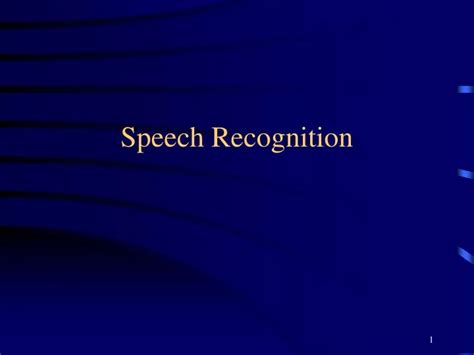 PPT Speech Recognition PowerPoint Presentation Free Download ID 231683