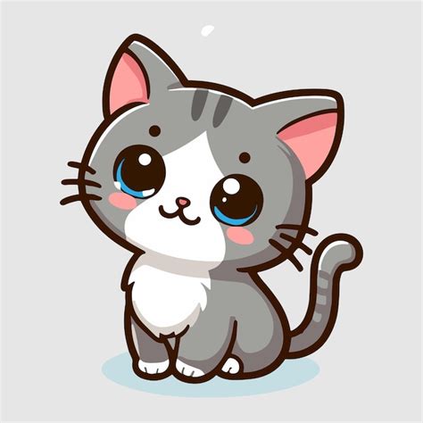 Vector Cute Cat Cartoon With White Background Premium Ai Generated Image