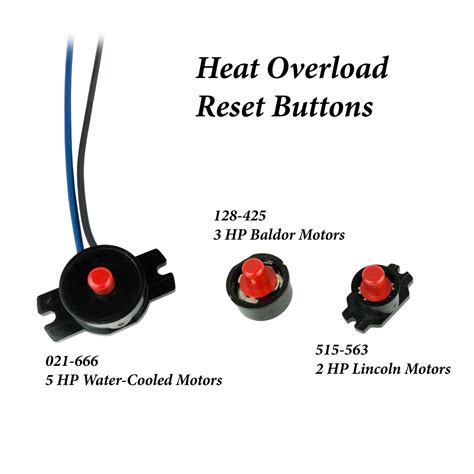 Heat Overload Reset Buttons For Blue Ripper Sr Motors Omega Diamond Inc