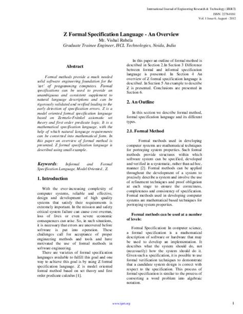 An Introduction To Formal Specification And Z Exploring The Fundamentals
