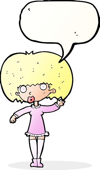 말풍선이 있는 손 흔드는 여자아이 말풍선을 그라데이션에 대한 스톡 벡터 아트 및 기타 이미지 그라데이션 기포 낙서 드로잉 Istock