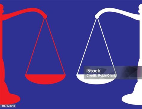 Ikon Timbangan Merah Putih Keadilan Ilustrasi Stok Unduh Gambar
