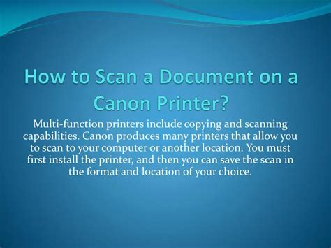 PPT How To Scan A Document On A Canon Printer PowerPoint Presentation