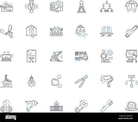Building Profession Line Icons Collection Architecture Construction Design Engineering