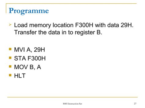 Data Transfer Instruction Set Of 8085 Micro Processor Ppt Computing Technology And Computing