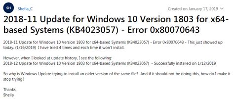 Windows 10 Kb4023057 Installation Issue Error 0x80070643 Fixed