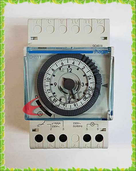 Hager Eh111 Ts24h Analogue Timer Switch Din Rail Type Lazada