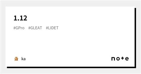 1 12｜ka｜note