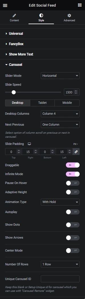 How To Connect Social Feed Carousel With Remote Carousel The Plus Addons For Elementor