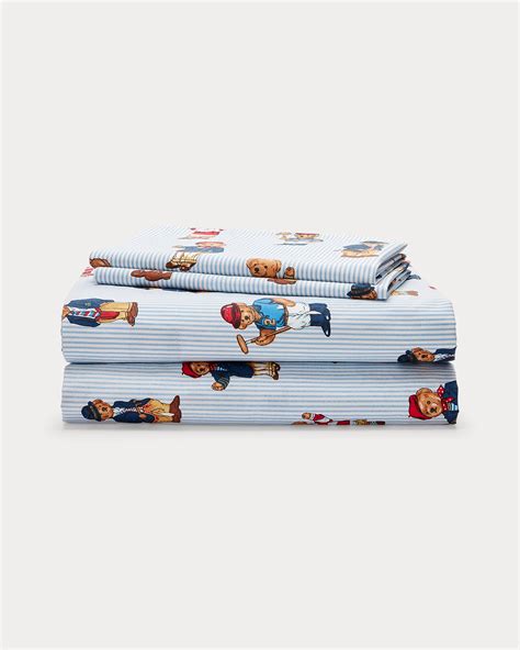 Teddy Bear Stripe Sheeting Ralph Lauren® Uk