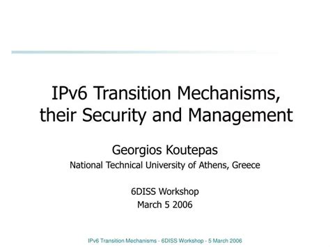 PPT IPv Transition Mechanisms Their Security And Management PowerPoint Presentation ID