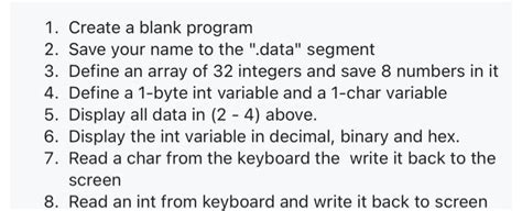 Solved 1 Create A Blank Program 2 Save Your Name To The Chegg