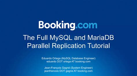 the full mysql and mariadb parallel replication tutorial ppt