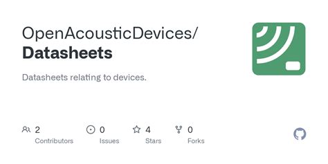Github Openacousticdevicesdatasheets Datasheets Relating To Devices