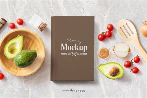 Cooking Book Food Composition Mockup Psd Editable Template