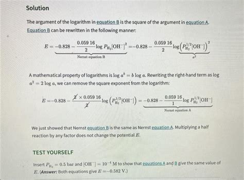Solved The Argument Of The Logarithm In Equation B Is The Solved The Argument Of The Logarithm In Equation B Is The