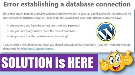 Here Is How To Fix Error Establishing A Database Connection In Wordpress Njmh Gaming