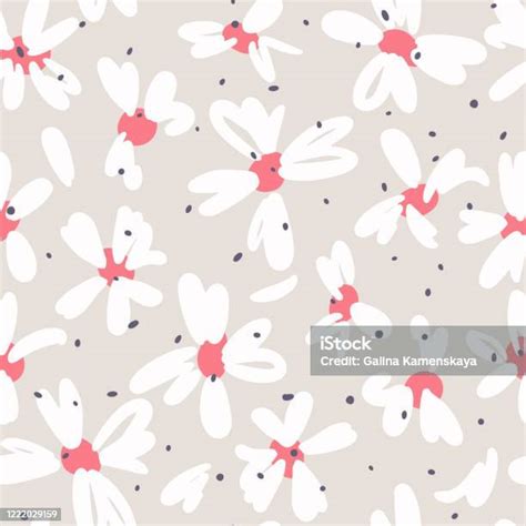 작은 초원 꽃으로 만든 여름 꽃 원활한 패턴입니다 데이지 배경입니다 Ditsy 장식 꽃 나무에 대한 스톡 벡터 아트 및 기타