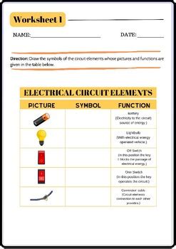 Electrical Circuit Elements Worksheet With Answers By Alican Kaya