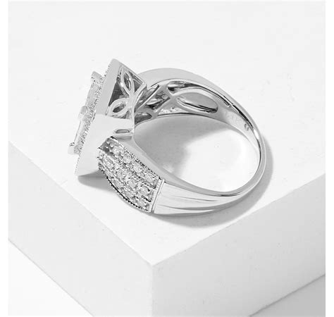 14k White Gold 100 Ctw Princess Quad Diamond Ring Tscca