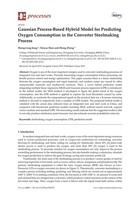 Pdf Gaussian Process Based Hybrid Model For Predicting Oxygen Consumption In The Converter