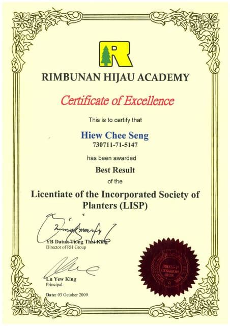 Lisp Best Results Award Pdf