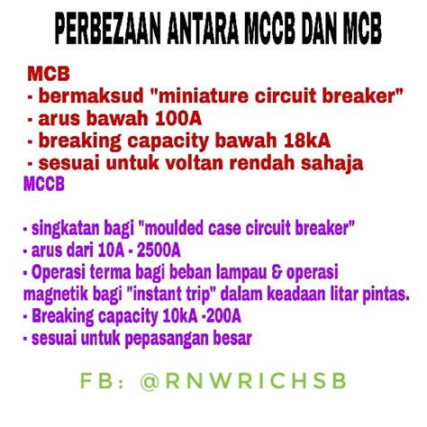 Differences Between Mcb And Mcc Mcb Is Rnw Rich Sdn Bhd