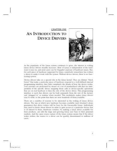 Chapter An Introduction To Device Drivers XML