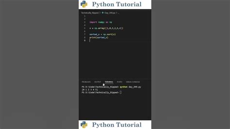 How To Sort A Numpy Array Python Tutorial Youtube
