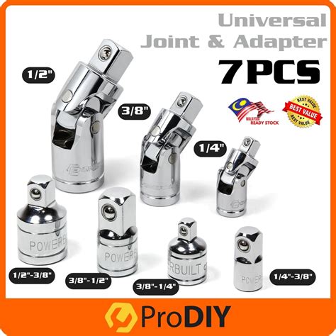 Pieces Universal Joint Adapter Set Chrome Swivel Ratchet Extension Bar Socket U
